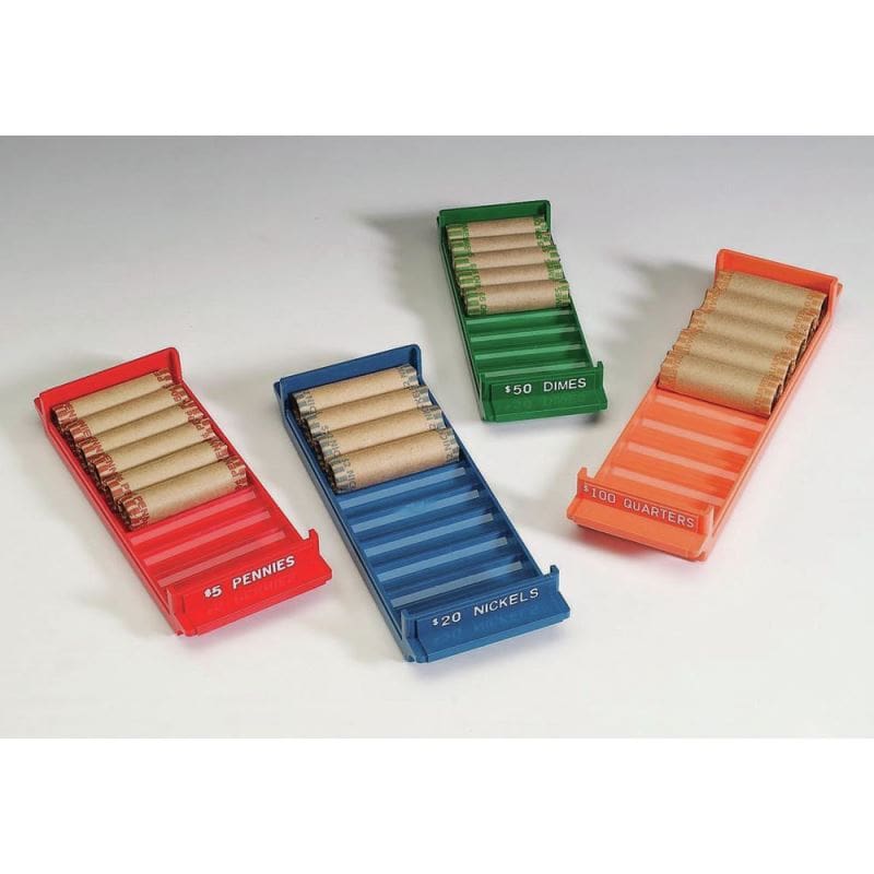 MMF 4 pack Plastic Rolled Coin Storage Trays